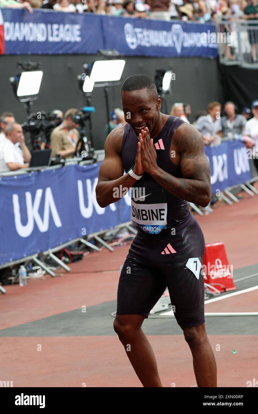 Akani SIMBINE after the 100m at the London Diamond League 2024 Stock ...