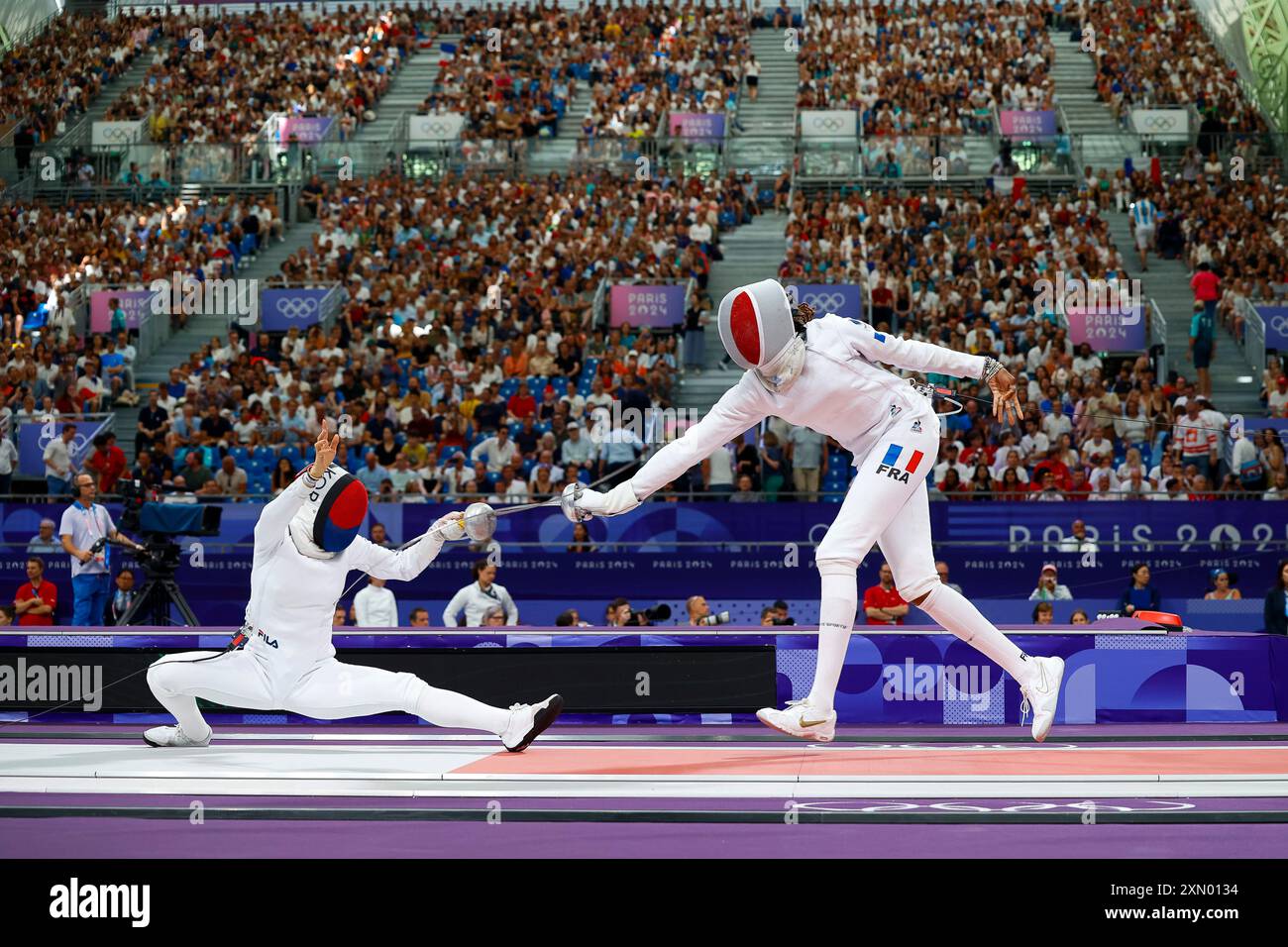 CANDASSAMY Marie-Florence of France SONG Sera of Republic of Korea Fencing Women's Épée Team ...