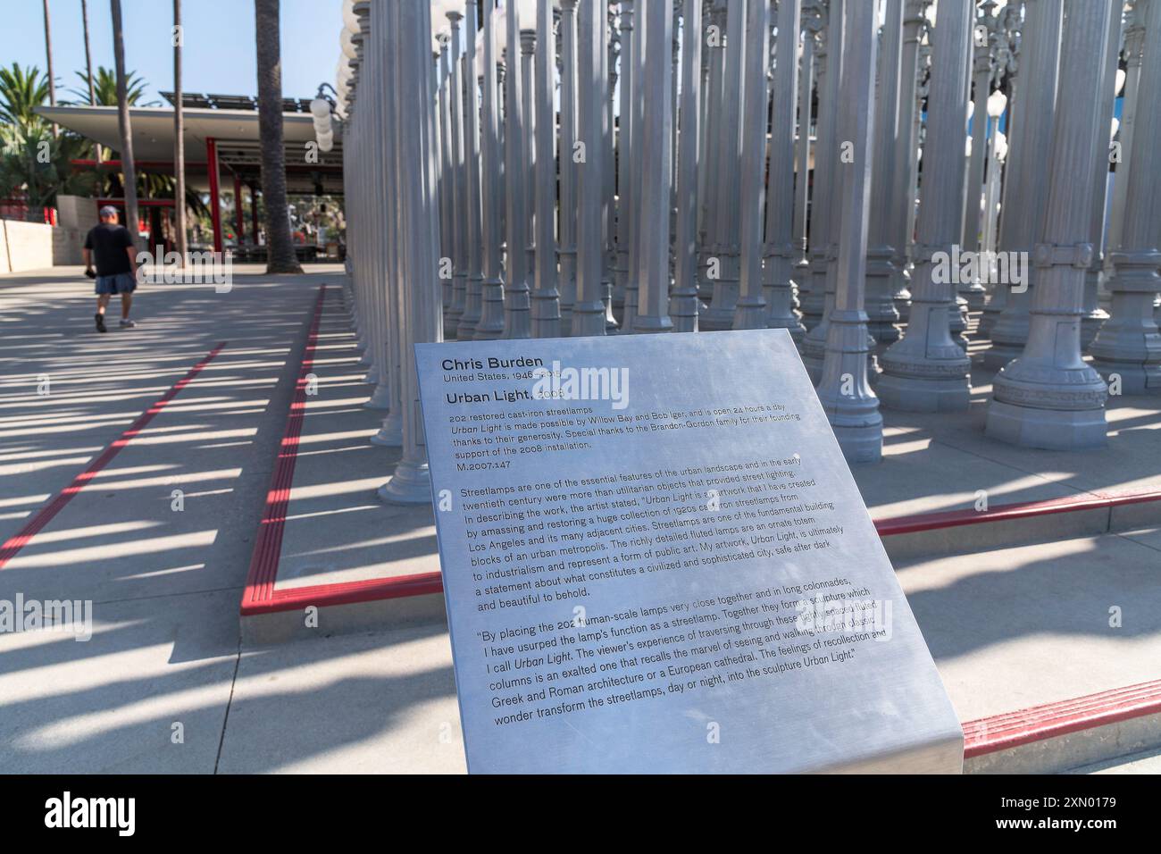 Los Angeles, CA, USA: July 26 2024: Close-up of a sign for the artist ...