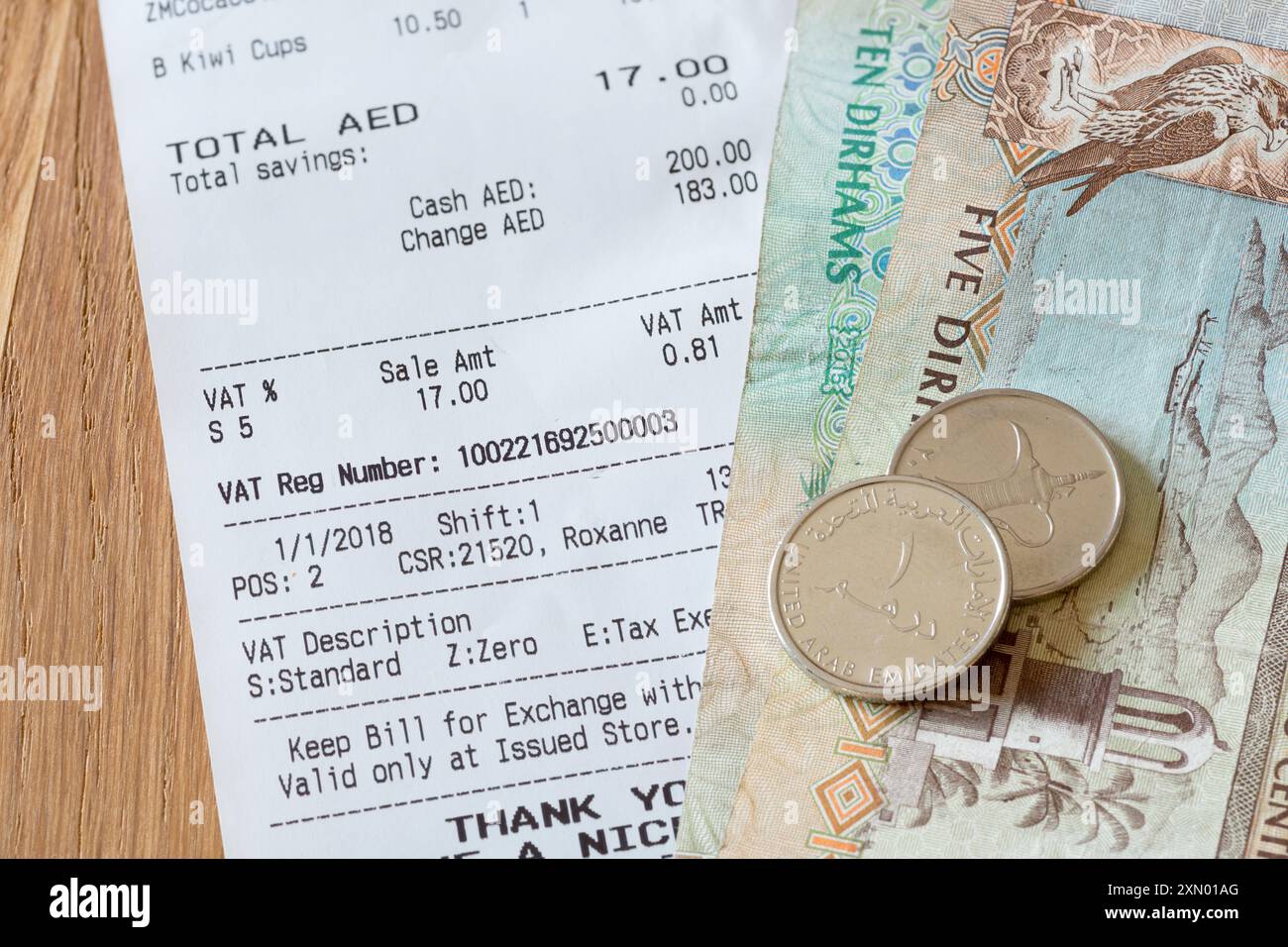 United Arab Emirates, Dubai, Januyary 1st, 2018. Introduction of Value ...