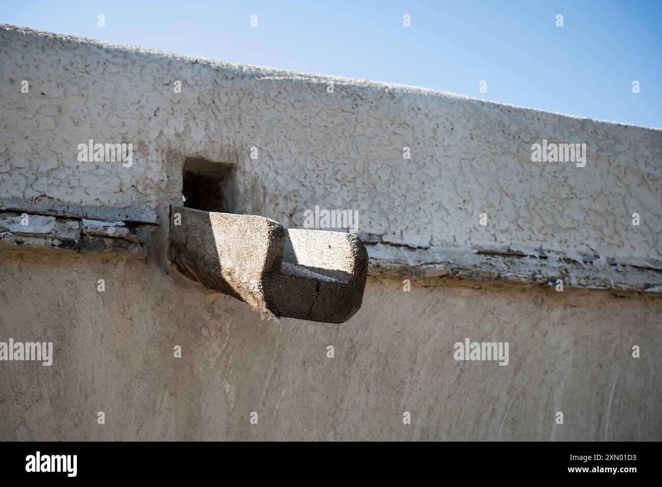 Ancient gutter in palm treen in old house at Hatta Heritage Village ...