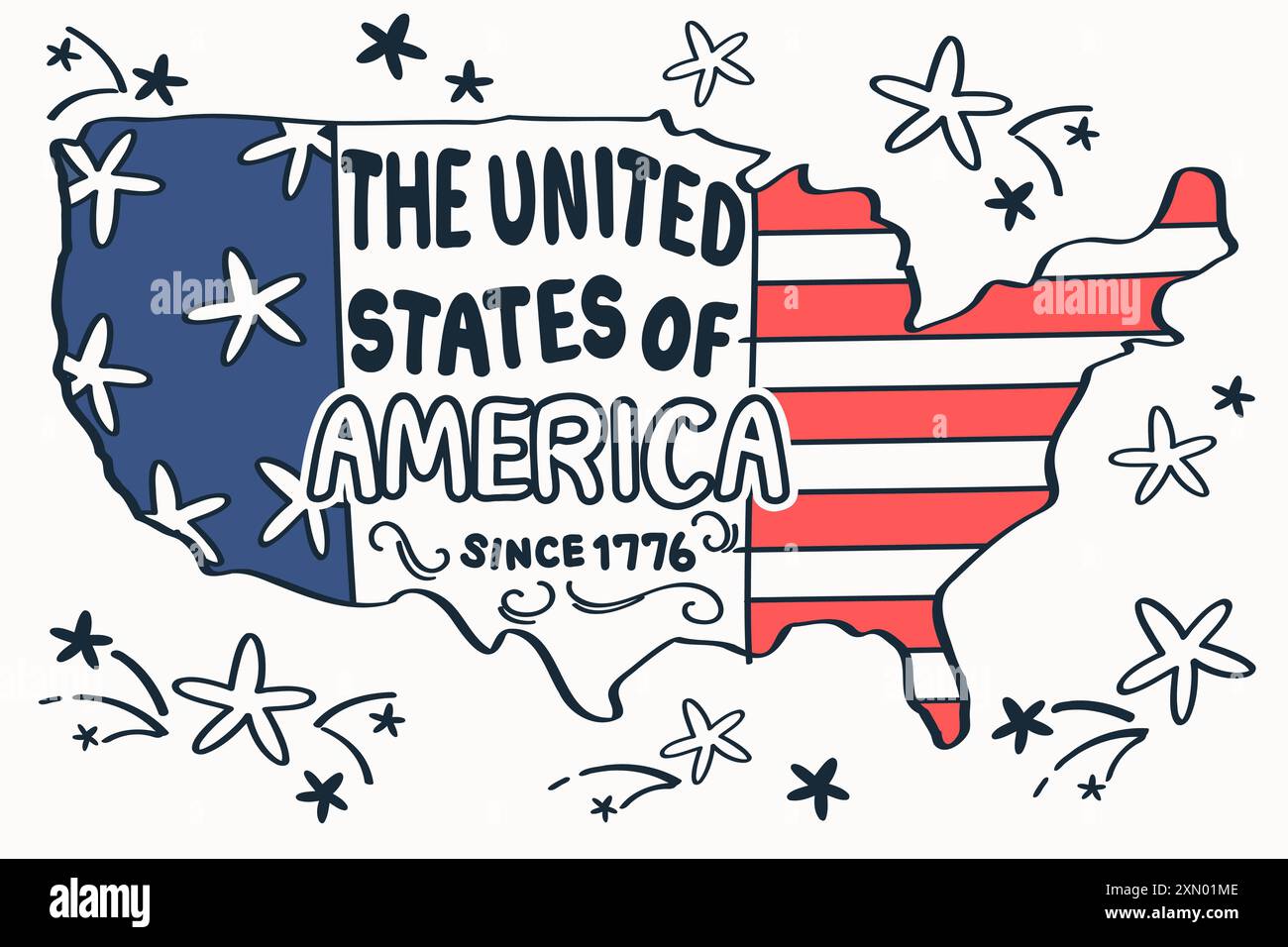 Usa map 1776 hi-res stock photography and images - Alamy