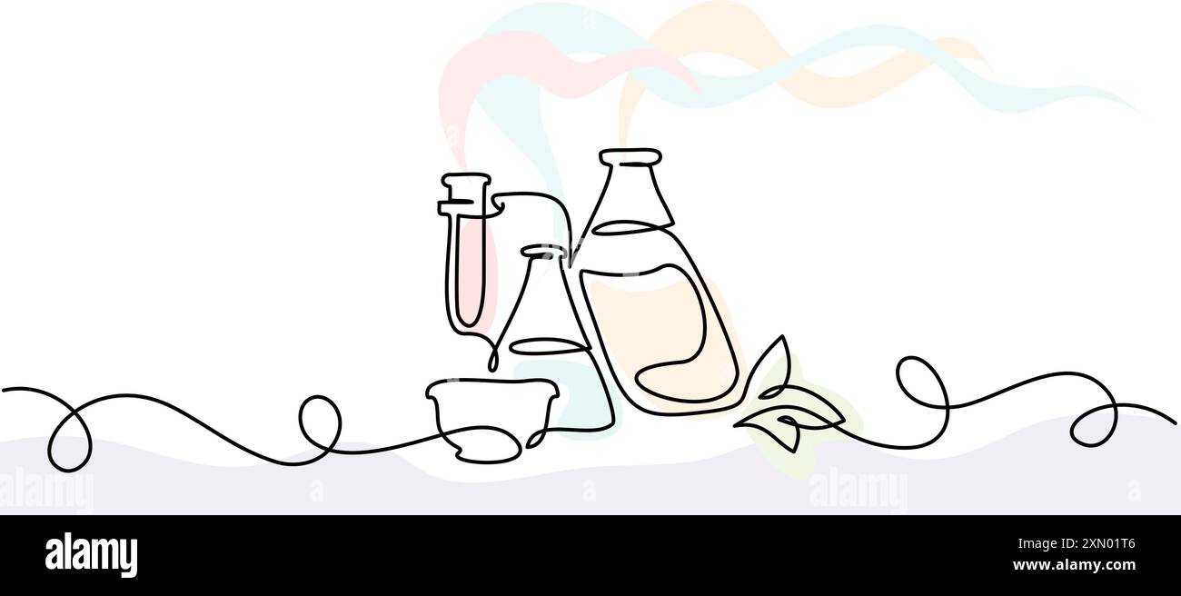 Chemistry and physics laboratory equipment education concept. Corner ...