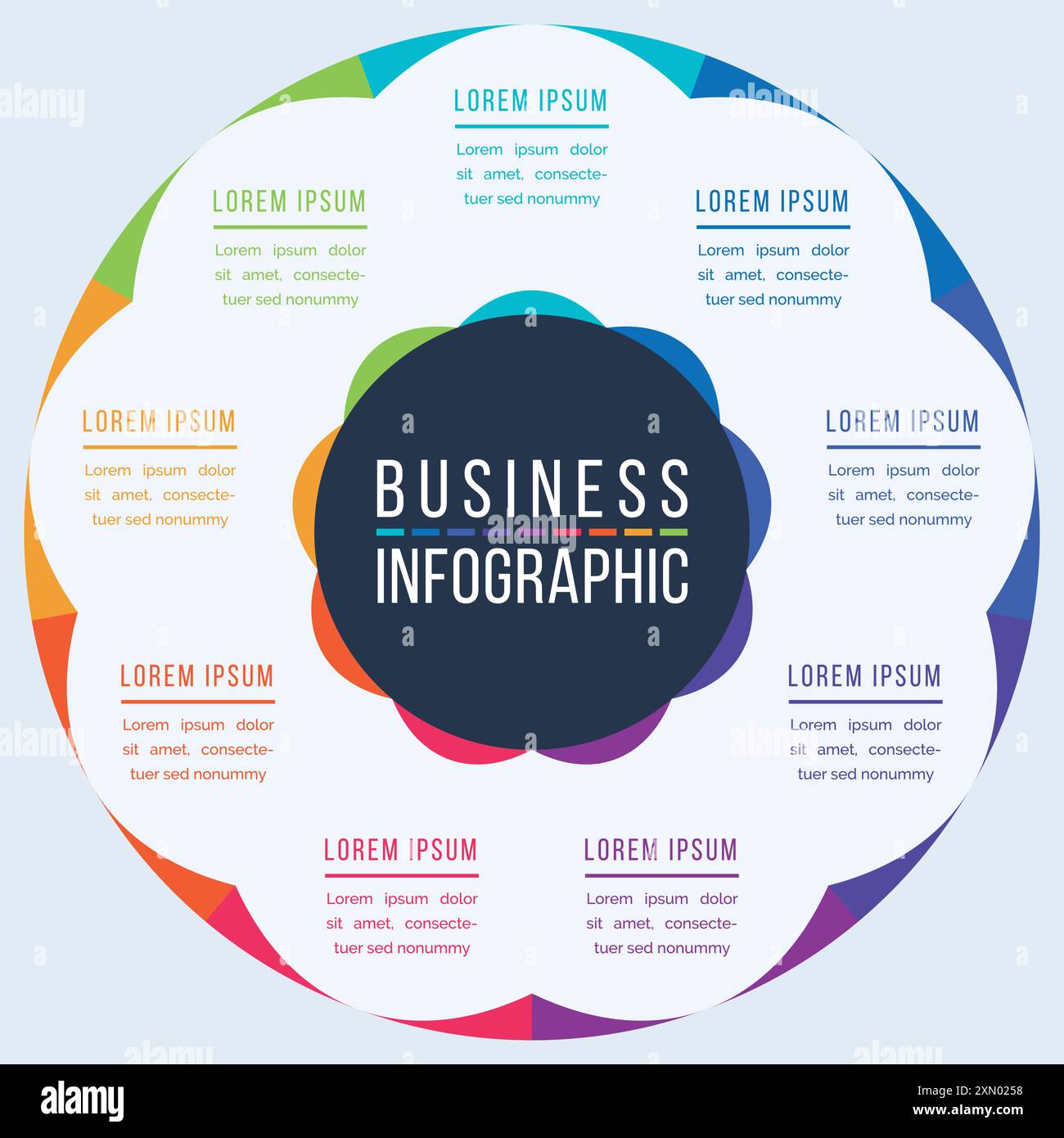Business Infographic design 10 Steps, objects, elements or options infographic circle template ...