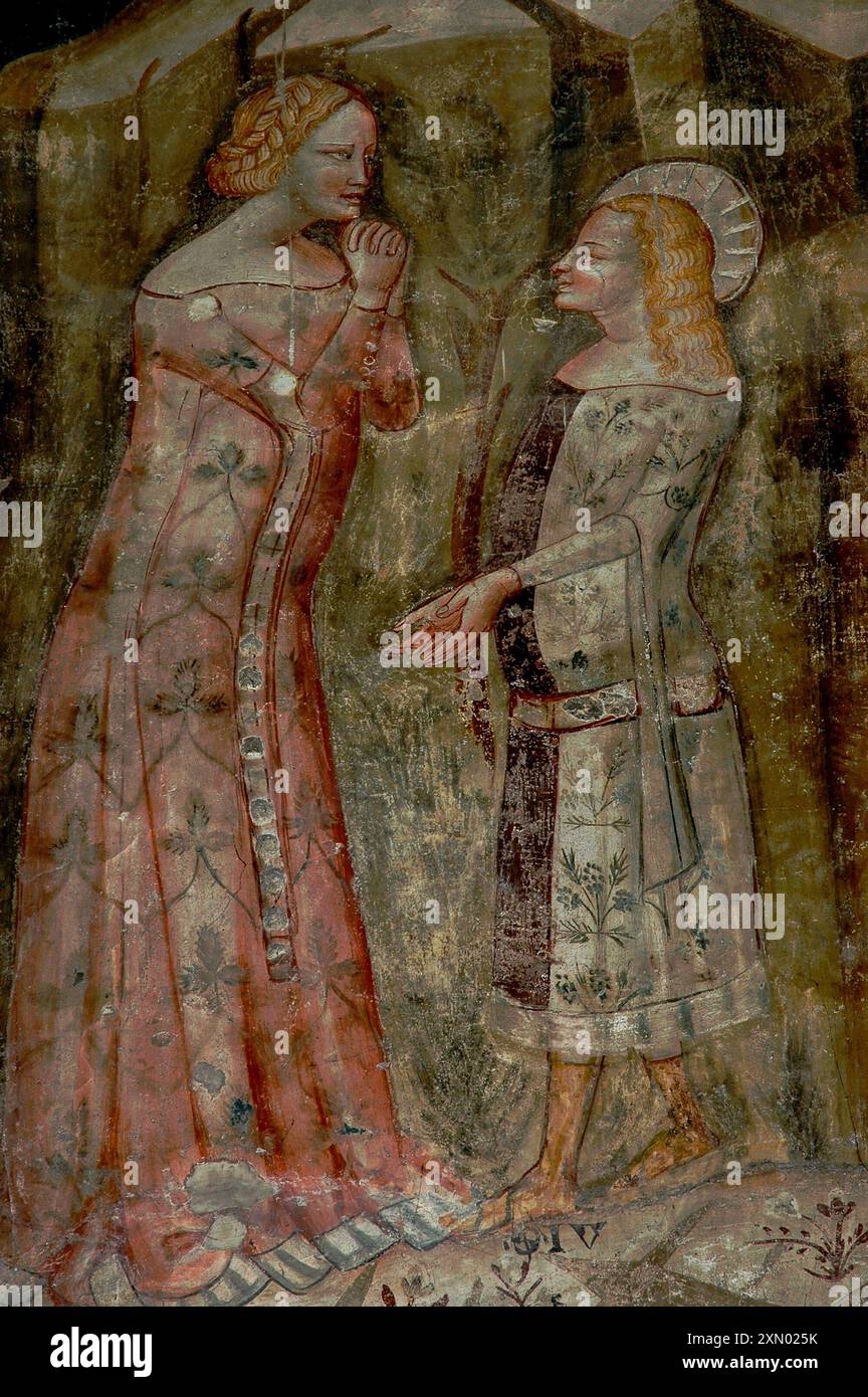 Supplication. Detail of scene from the legend of San Giuliano (St ...