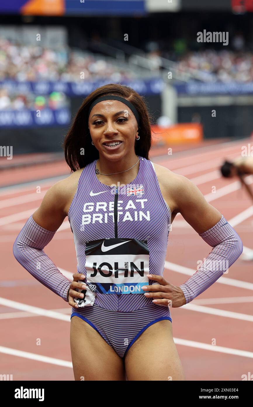 Yemi Mary JOHN after winning the 400m at the London Diamond League July 2024 Stock Photo - Alamy