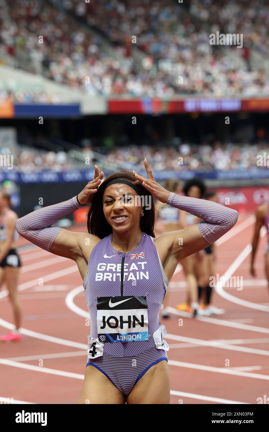 Yemi Mary JOHN after winning the 400m at the London Diamond League July ...