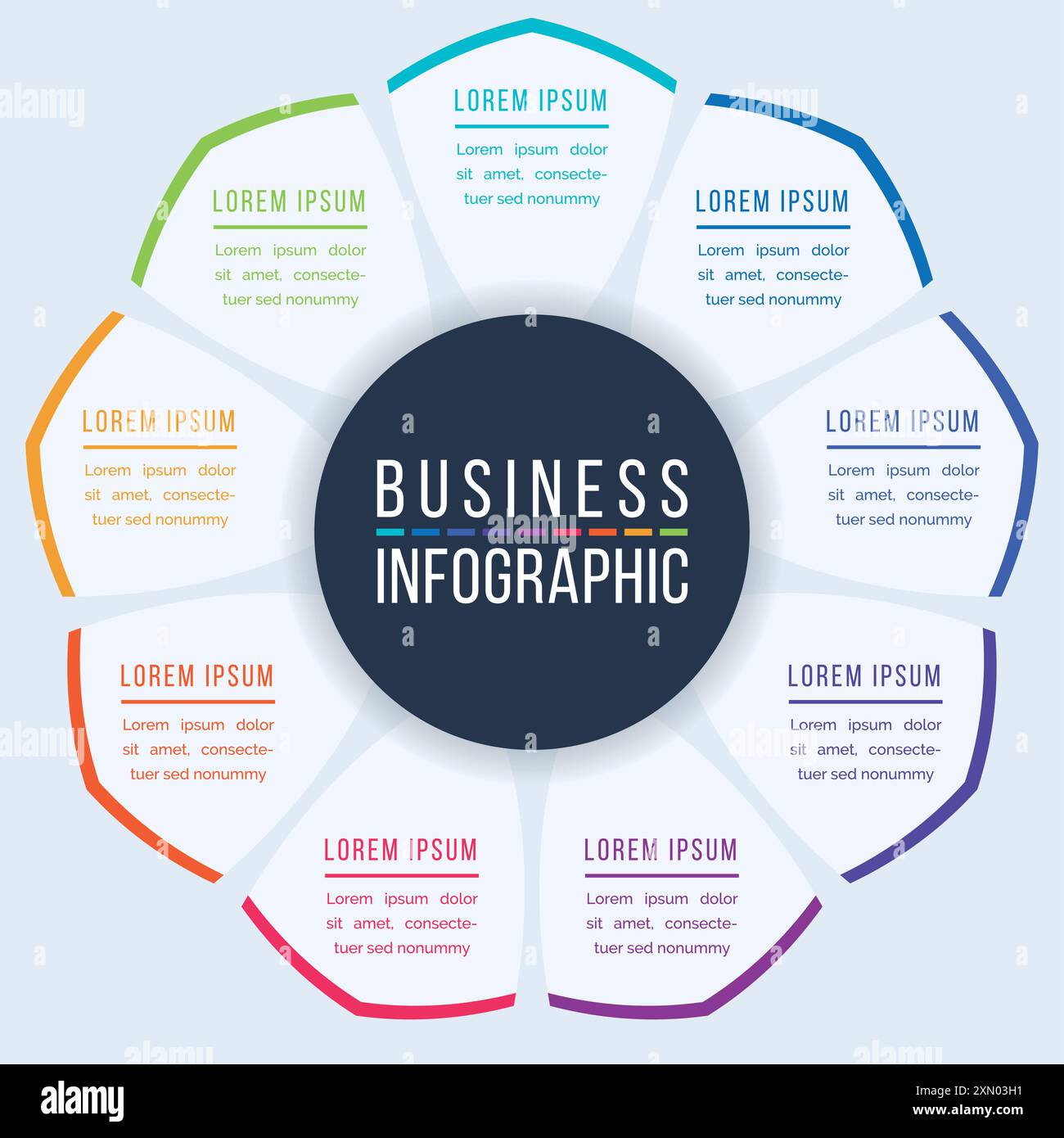 9 Options Infographic circle design 9 steps, objects, elements or ...