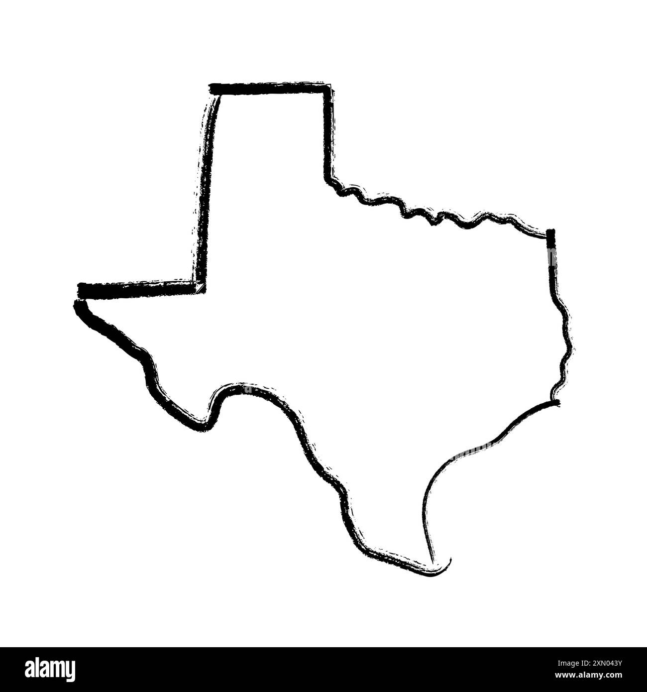 Texas map outline concept sketch. Isolated vector graphics hand drawn ...