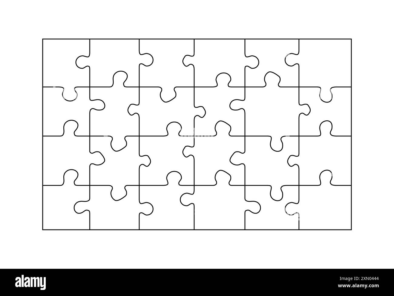 Jigsaw puzzle blank template. Cutting lines grid design for small ...