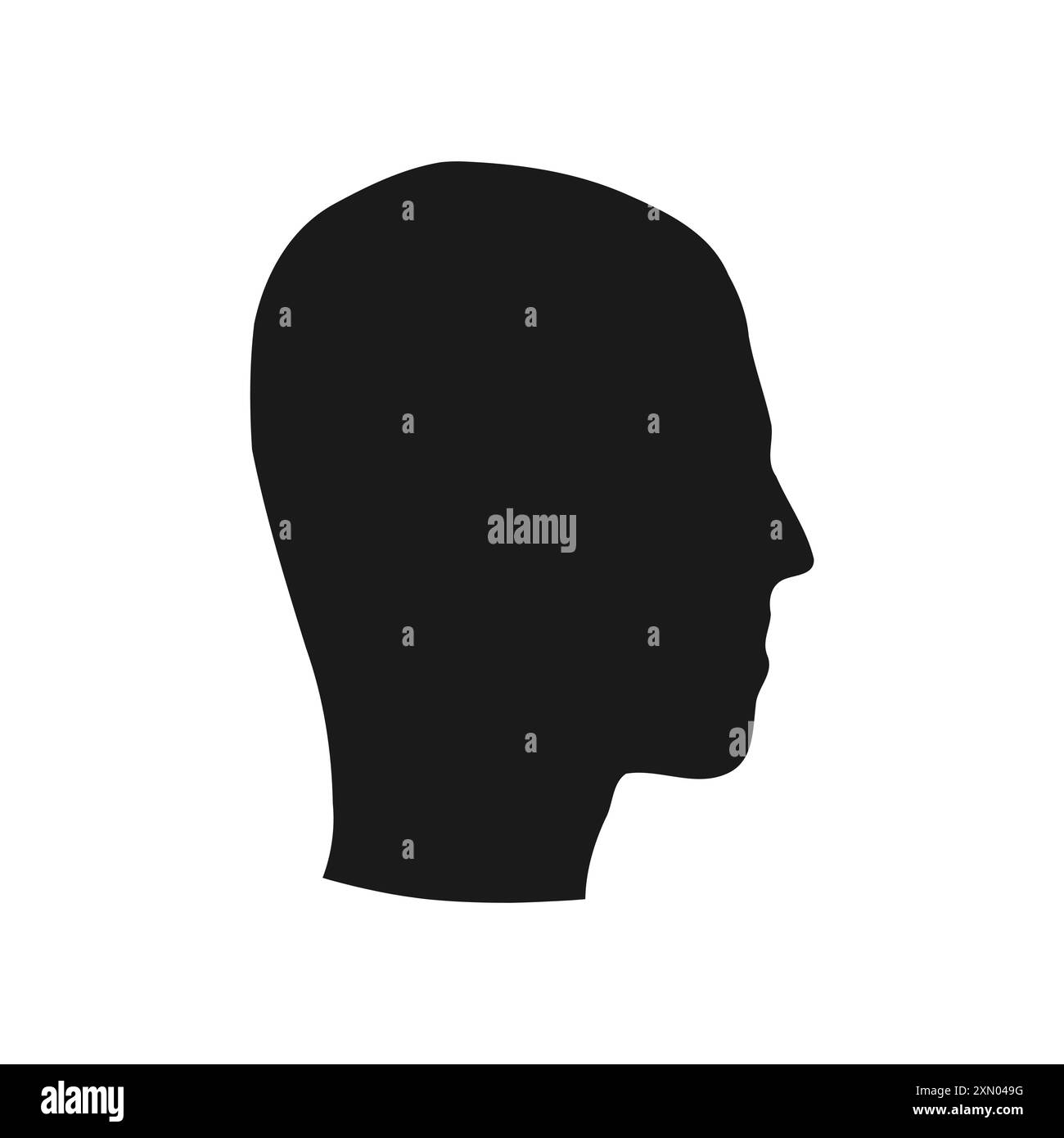Human head silhouette side view. Human profile simple illustration ...