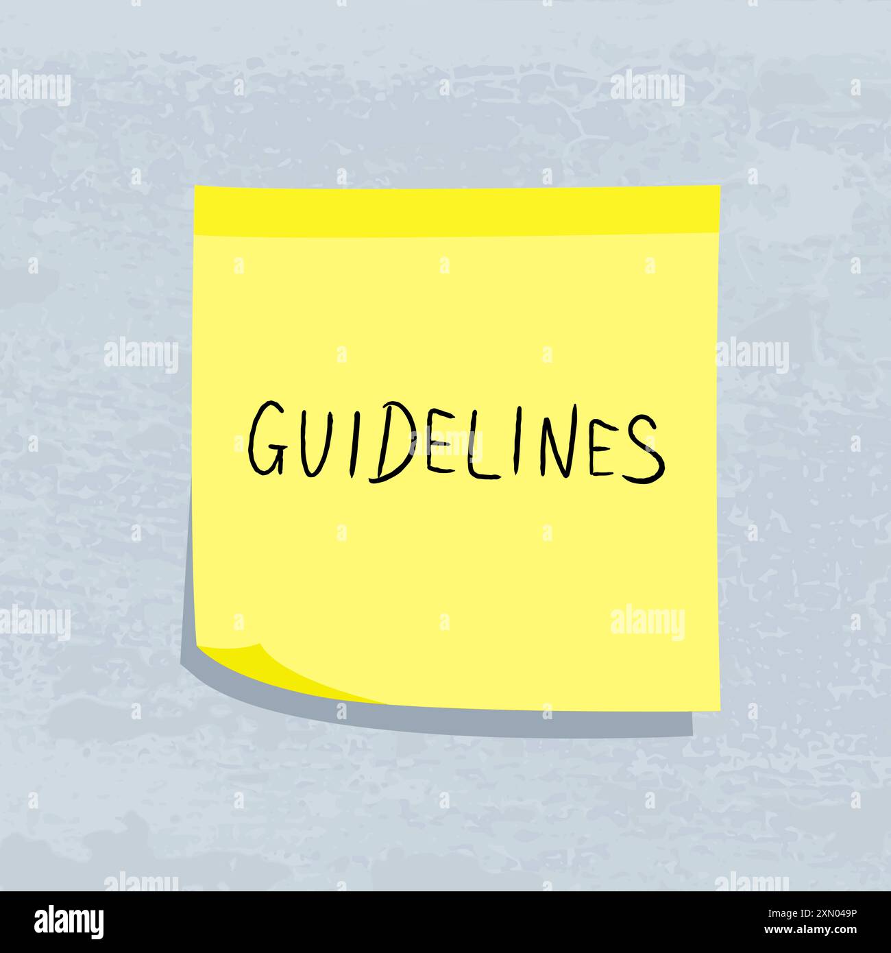Guidelines word sign. Yellow sticky note message. Paper sign Stock ...