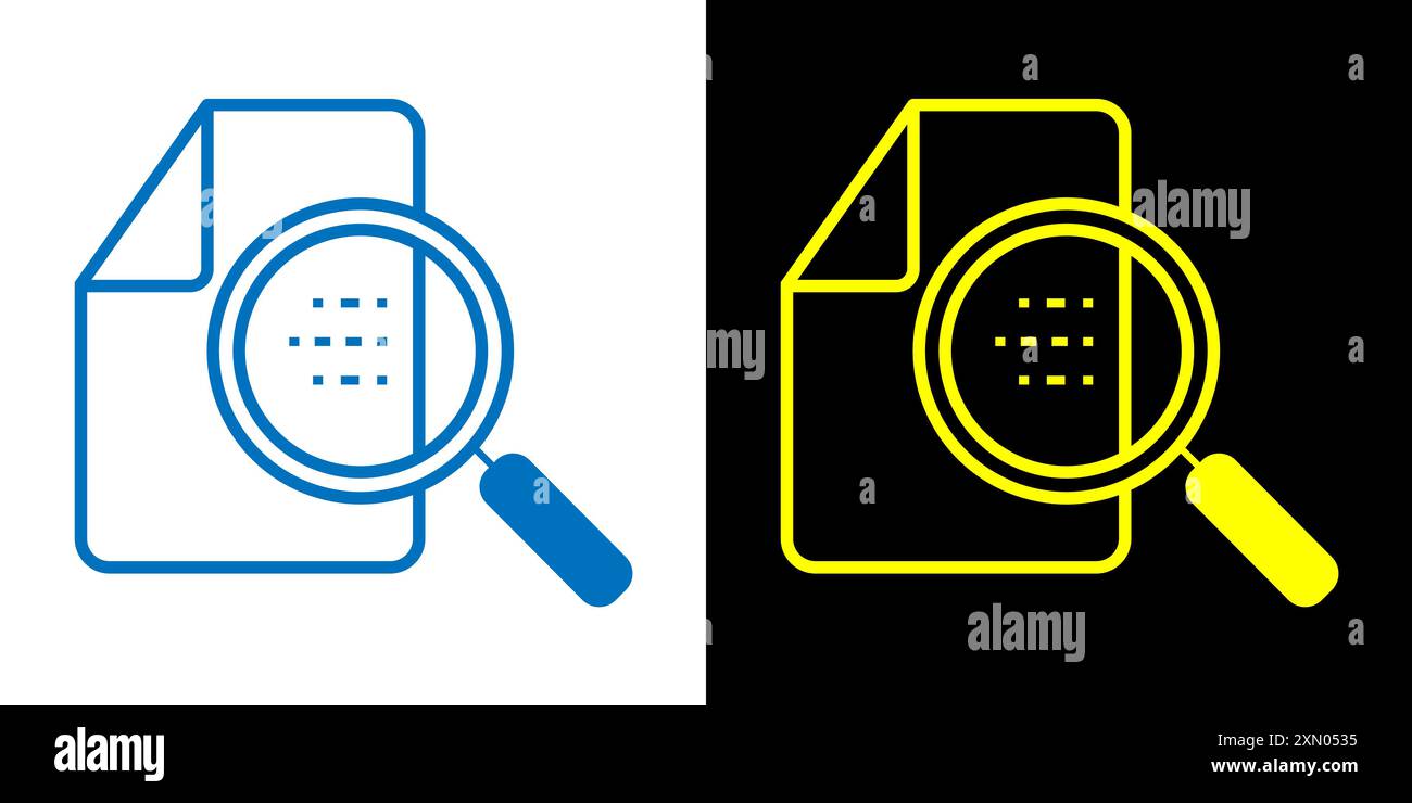 Document inspection icon. Data analyzing icon. Editable stroke Stock ...