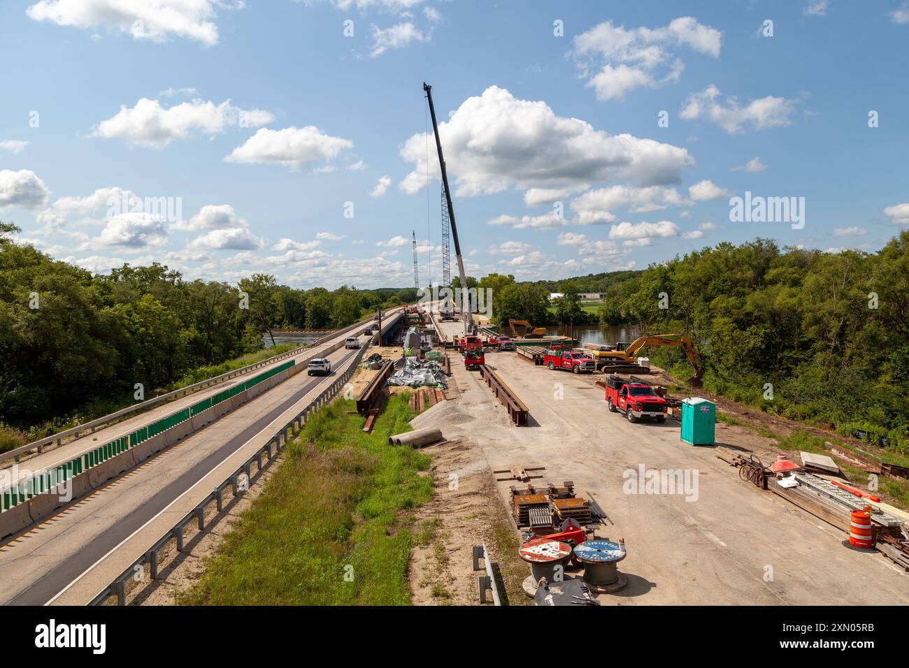 Road construction in Northern Illinois Stock Photo - Alamy