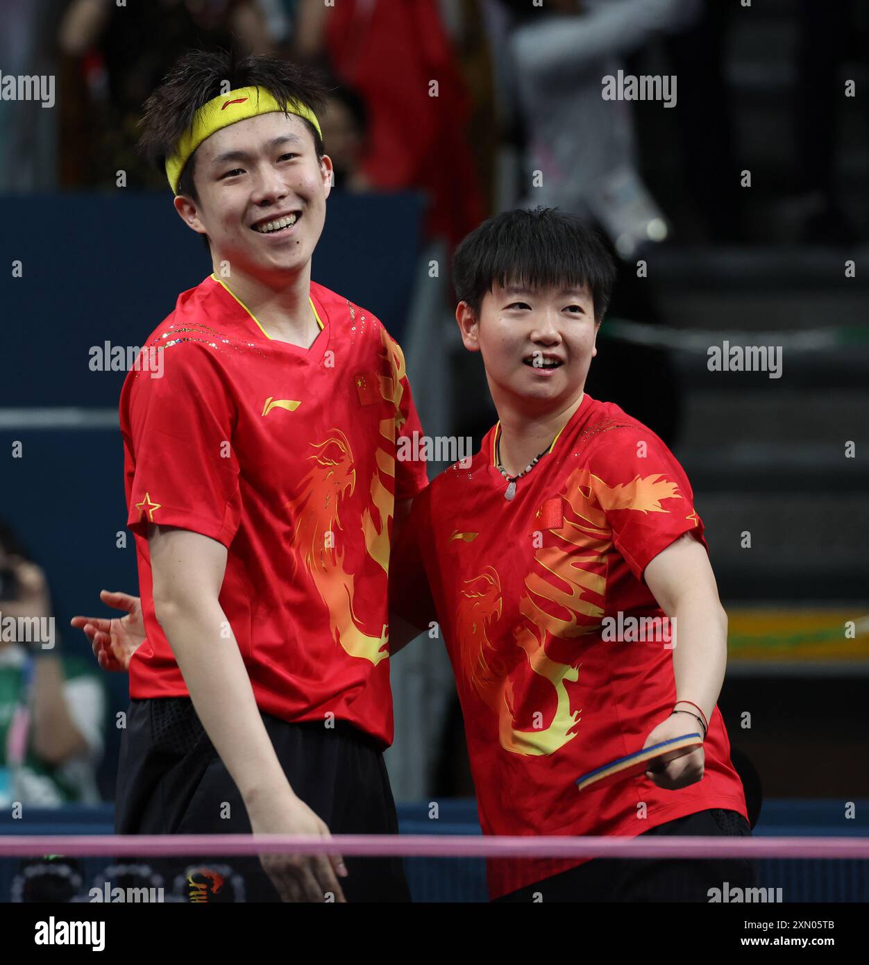 Paris, France. 30th July, 2024. China's Sun Yingsha and Wang Chuqin ...