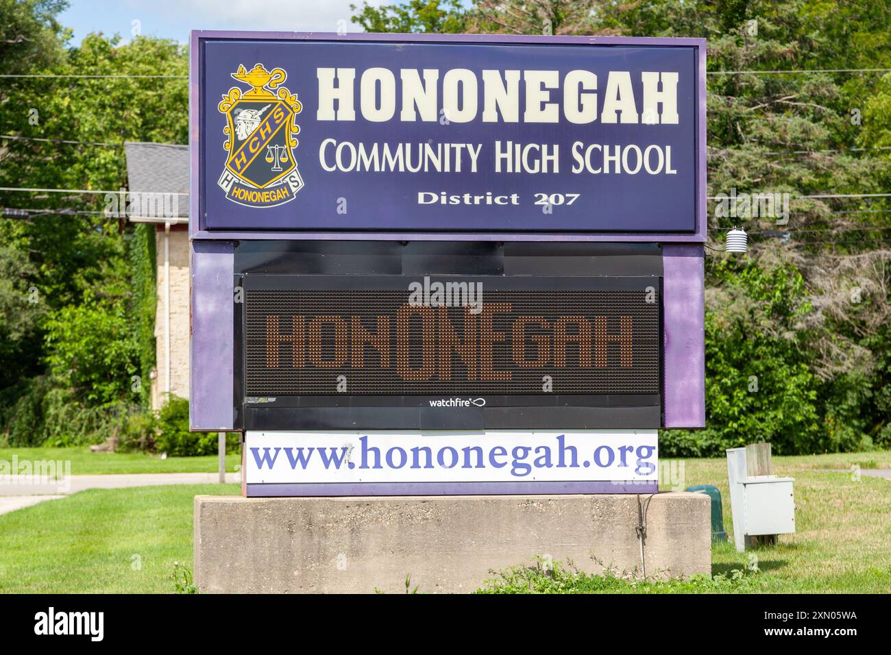Hononegah Community High School sign Stock Photo - Alamy