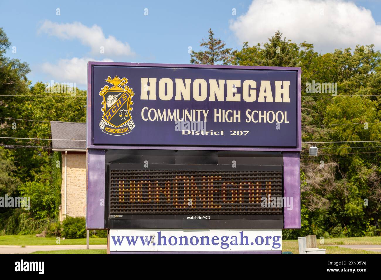 Hononegah Community High School sign Stock Photo - Alamy