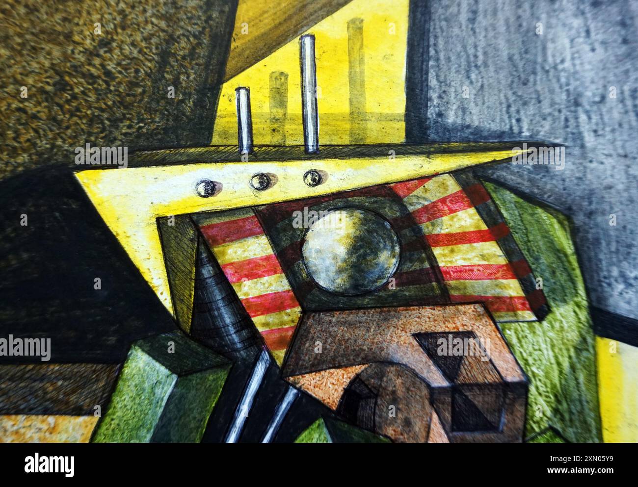 original oil painting geometric shape Stock Photo - Alamy