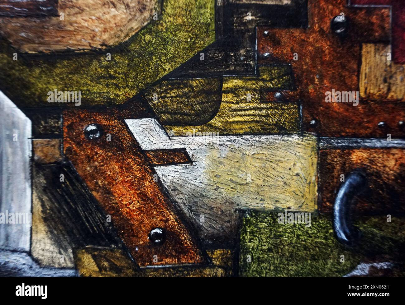 original oil painting geometric shape Stock Photo - Alamy