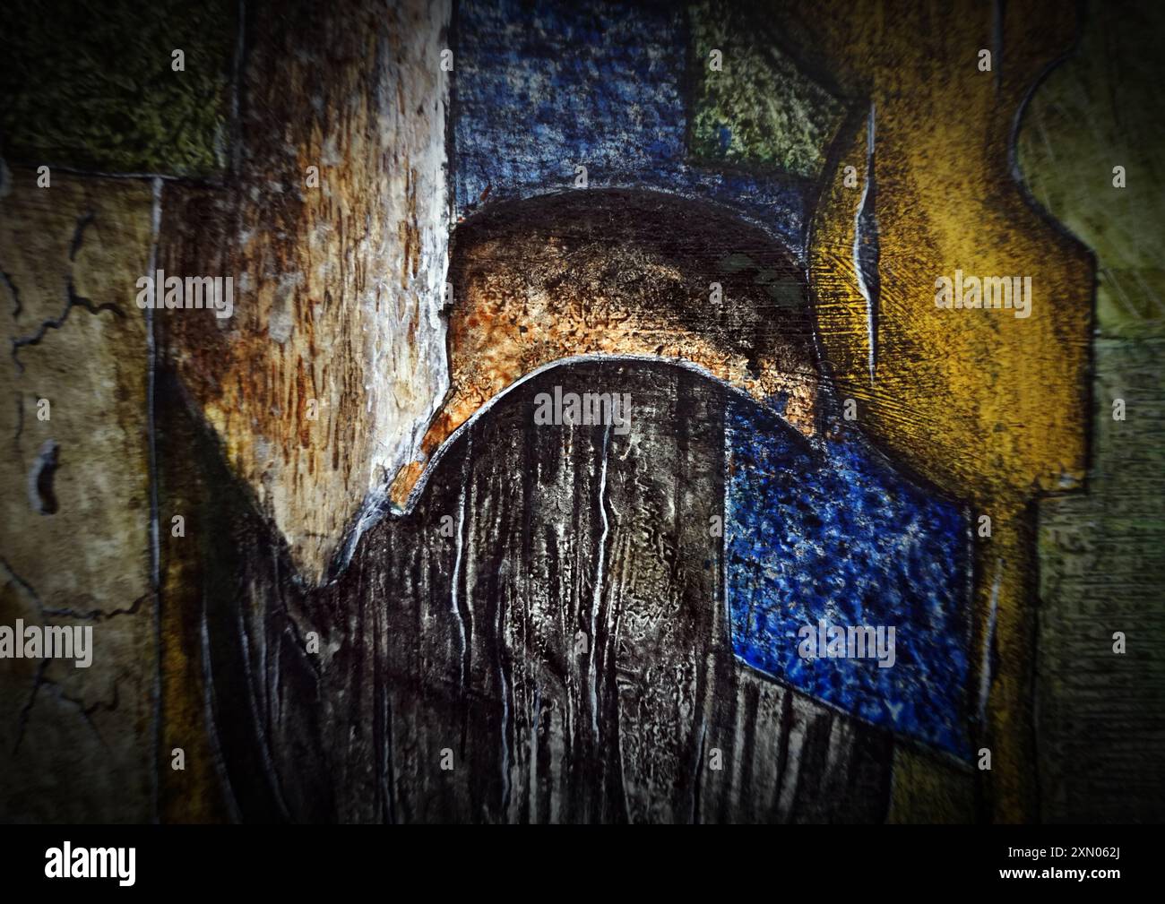 original oil painting geometric shape Stock Photo - Alamy