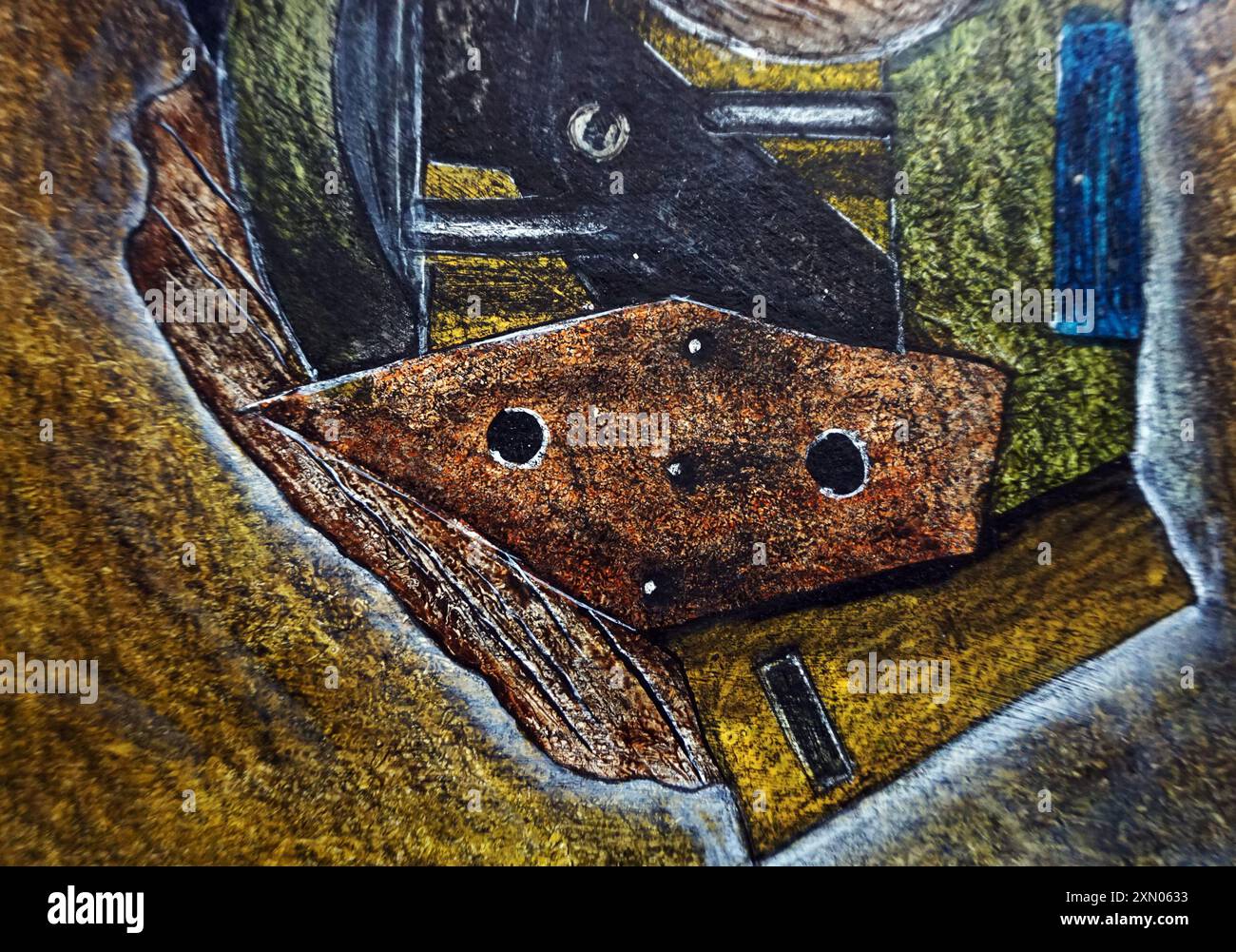 original oil painting geometric shape Stock Photo - Alamy