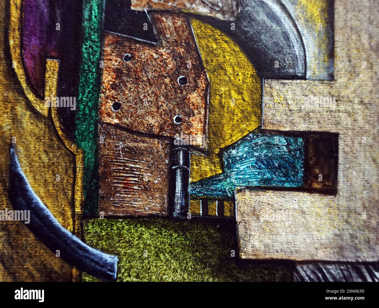original oil painting geometric shape Stock Photo - Alamy