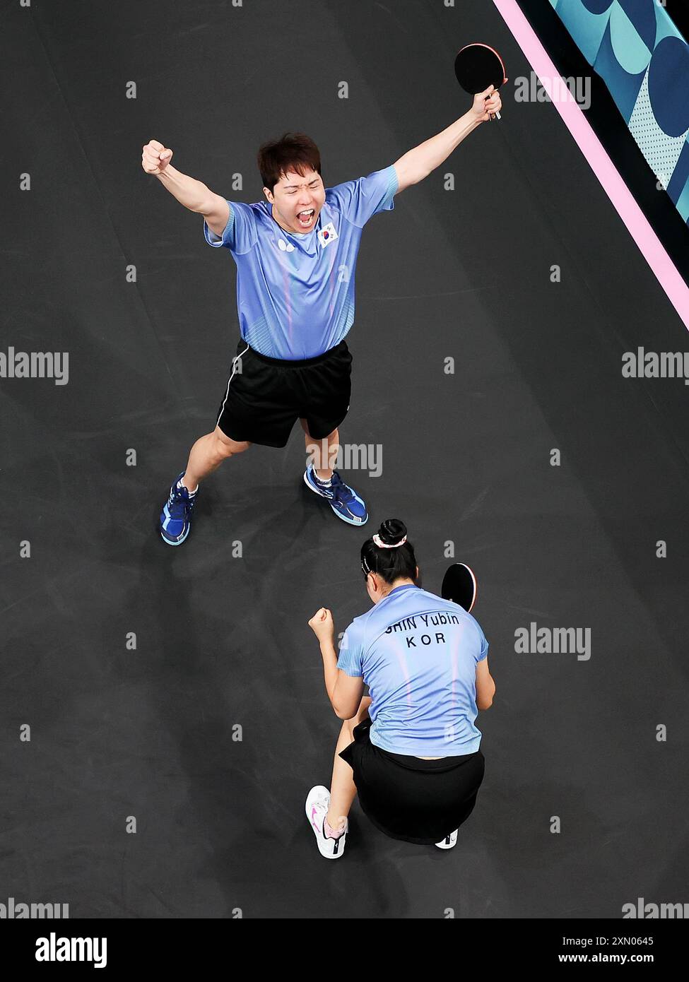 Paris, France. 30th July, 2024. Lim Jonghoon (top)/Shin Yubin of South ...