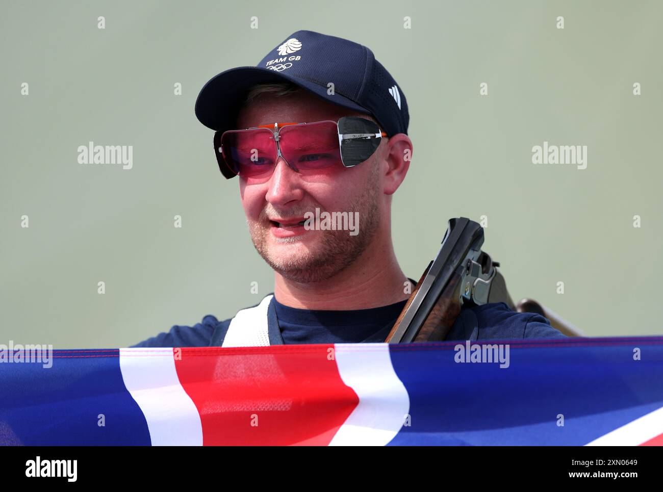 Great Britain's Nathan Hales after winning gold in the Men's Trap Final ...