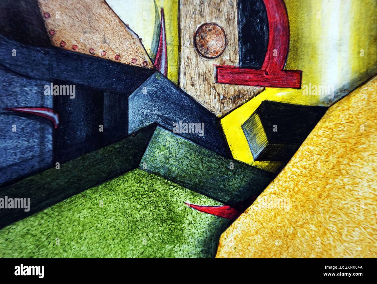 original oil painting geometric shape Stock Photo - Alamy