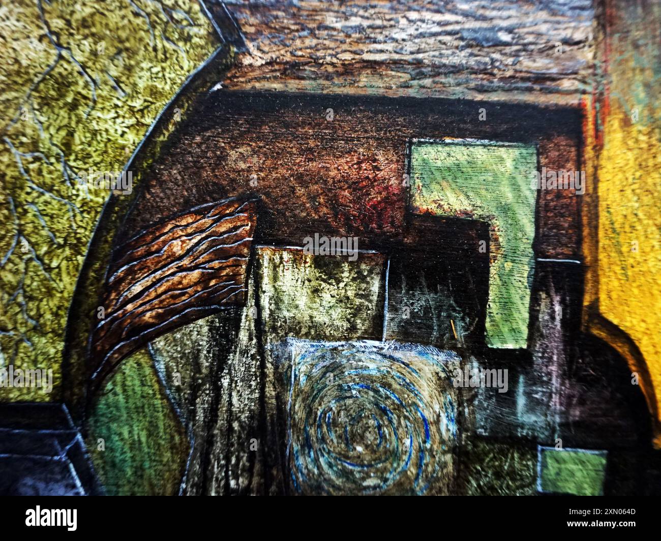 original oil painting geometric shape Stock Photo - Alamy