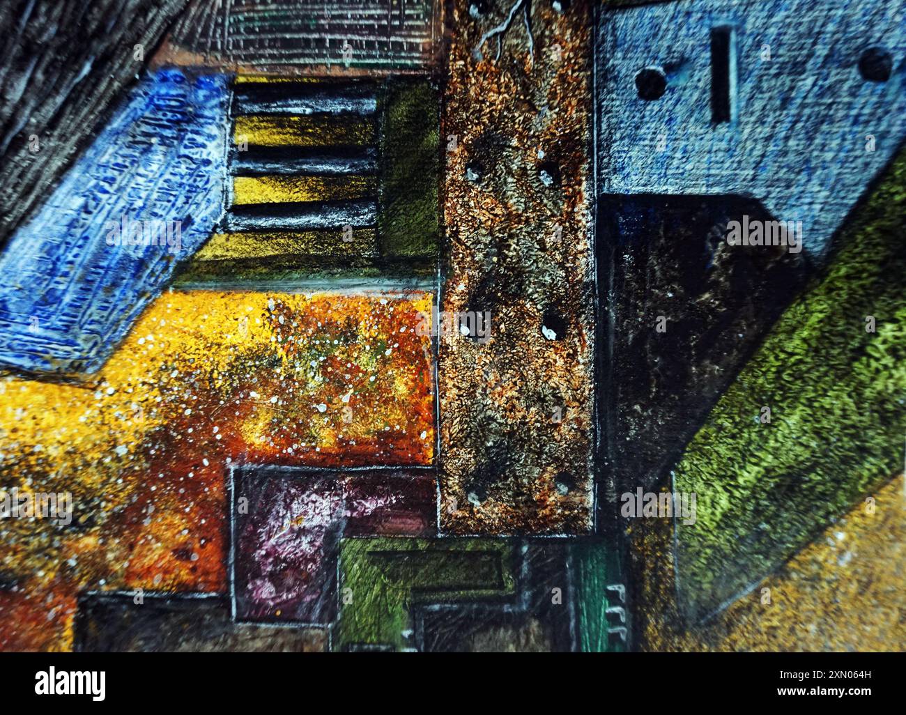original oil painting geometric shape Stock Photo - Alamy