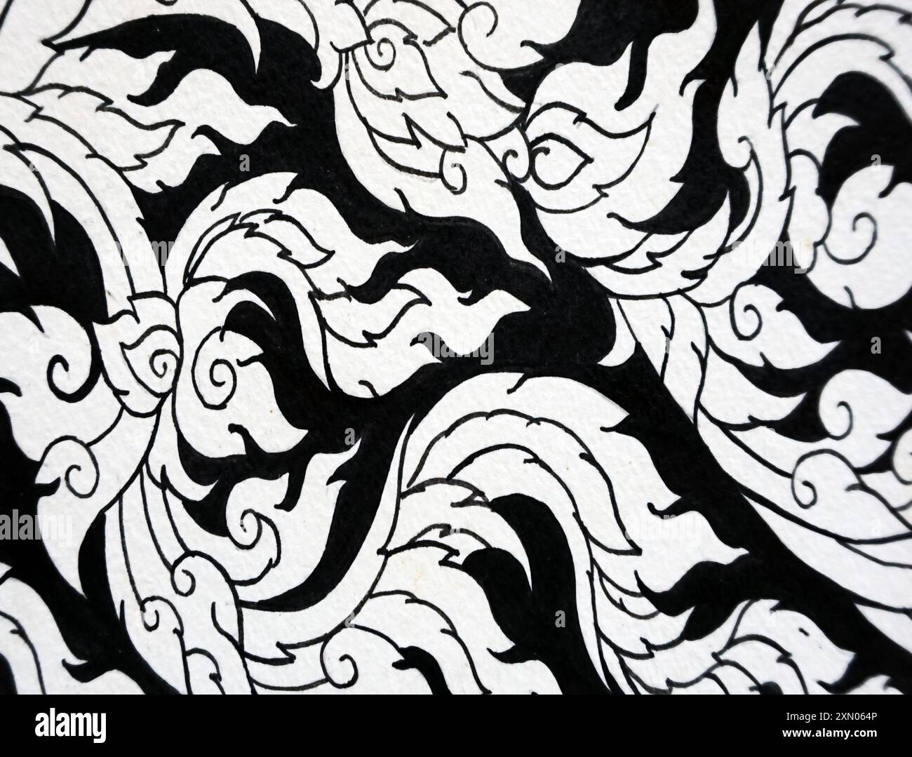 art painting thai kranok pattern ancient thailand Stock Photo - Alamy