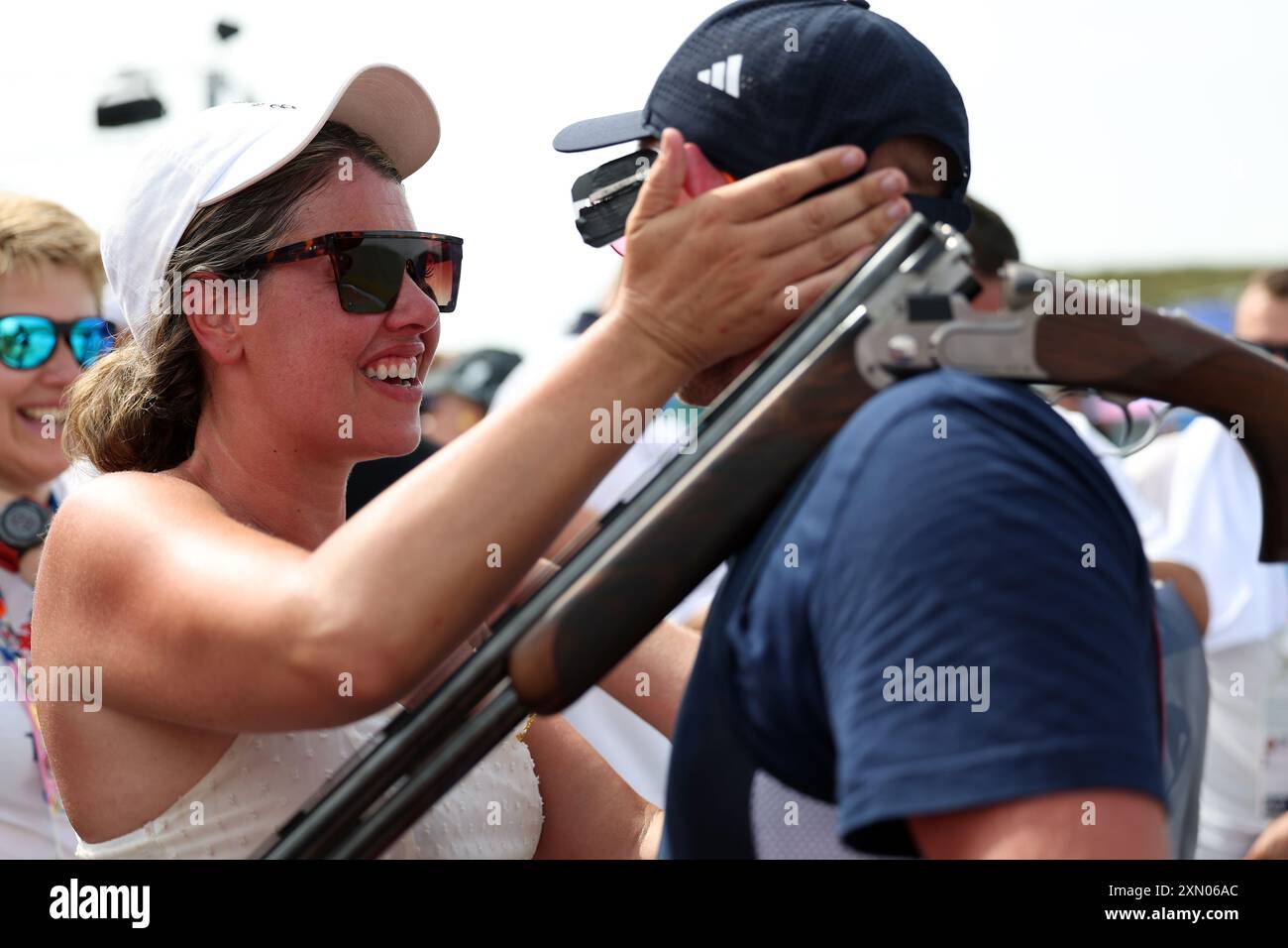Great Britain's Nathan Hales with his wife Charlotte Kerwood after ...