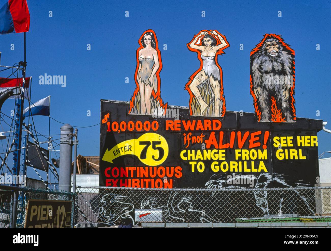 Gorilla Girl sign, Atlantic City, New Jersey, 1978 Stock Photo - Alamy