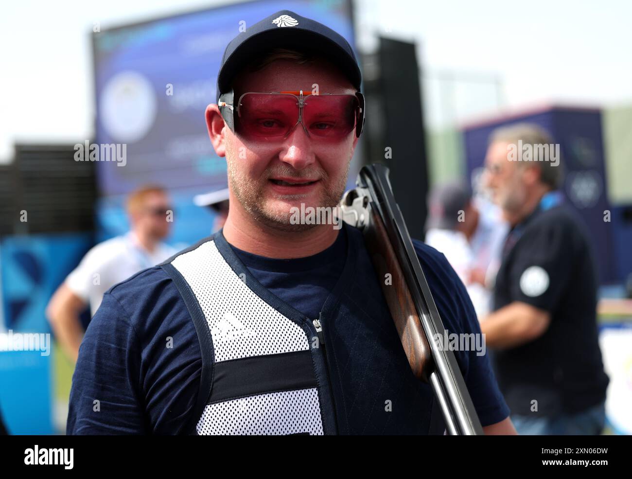 Great Britain's Nathan Hales after winning gold in the Men's Trap Final ...