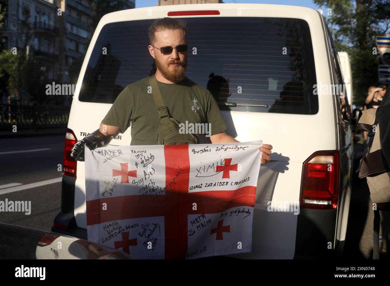 KYIV, UKRAINE - JULY 29, 2024 - Soldier of the 2nd International Legion ...