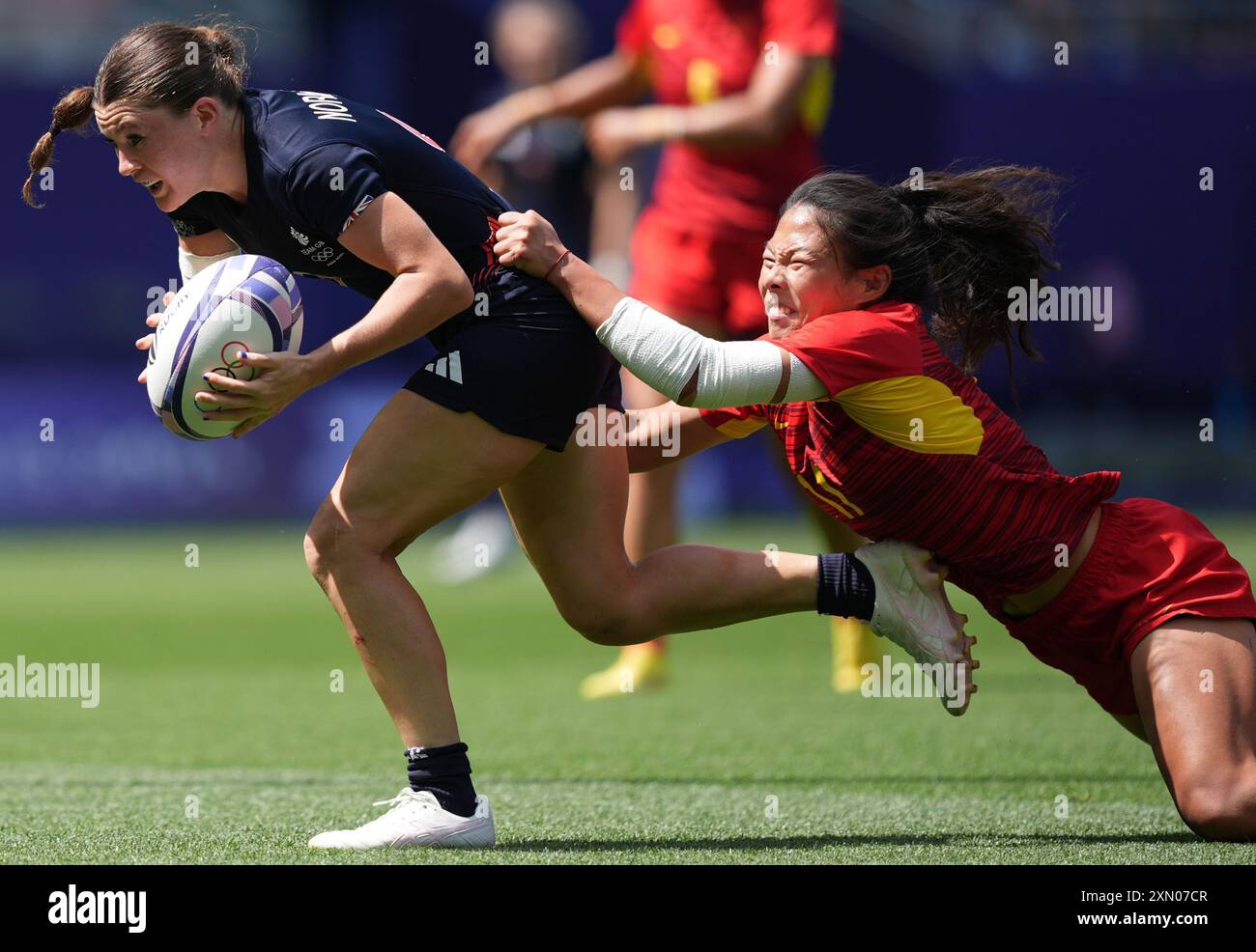 Paris, France. 30th July, 2024. Liu Xiaoqian (R) of team China competes ...