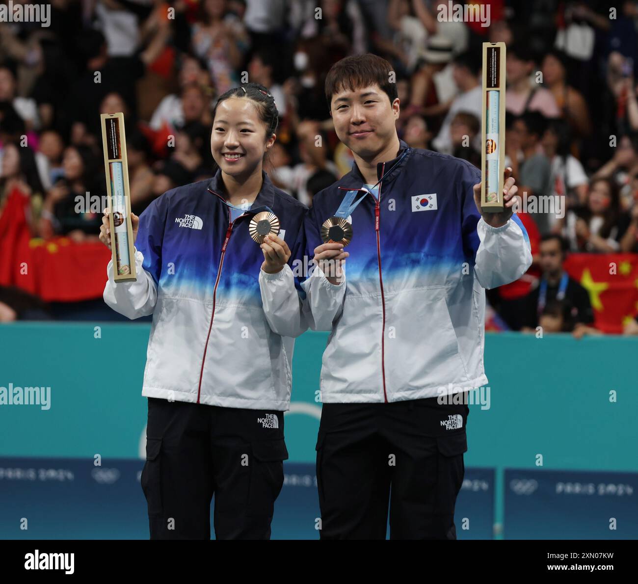 Paris, France. 30th July, 2024. South Korean Lim Jong-Hoon and Shin Yu ...