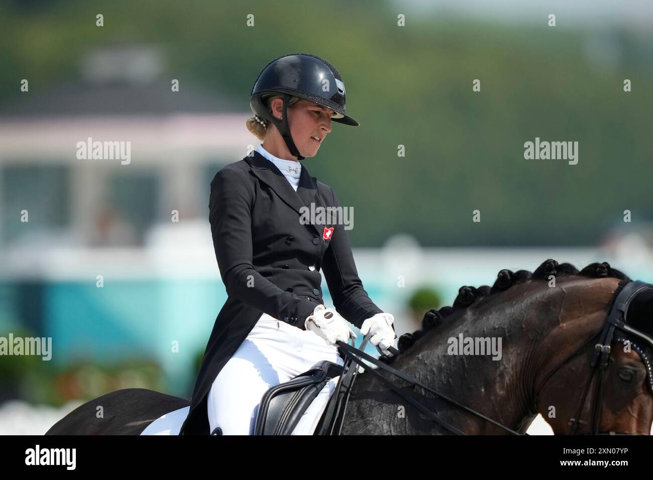 Switzerland's Andrina Suter, riding Fibonacci, during the Equestrian ... Switzerland's Andrina Suter, riding Fibonacci, during the Equestrian ...