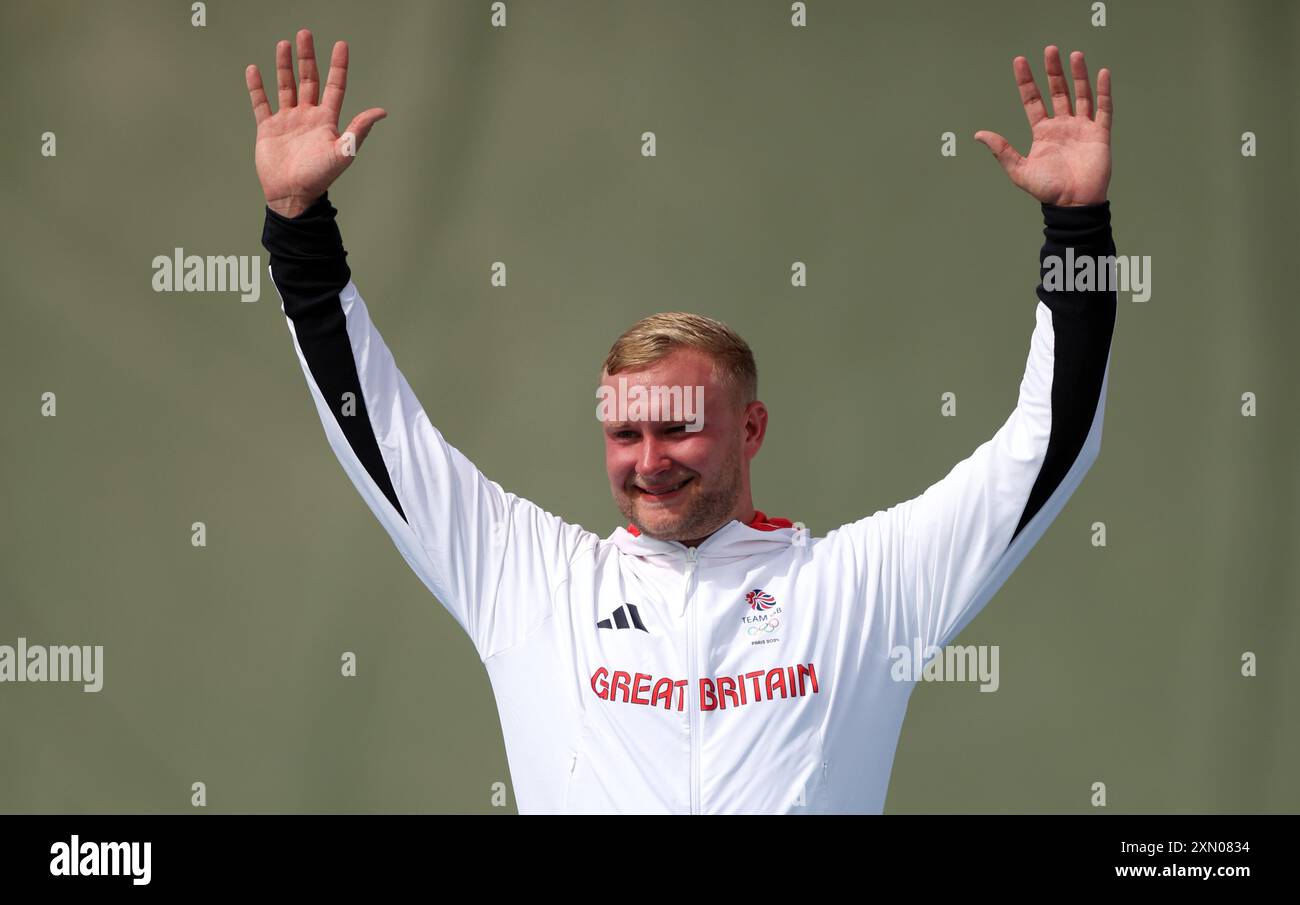 Great Britain's Nathan Hales after winning gold in the Men's Trap Final ...