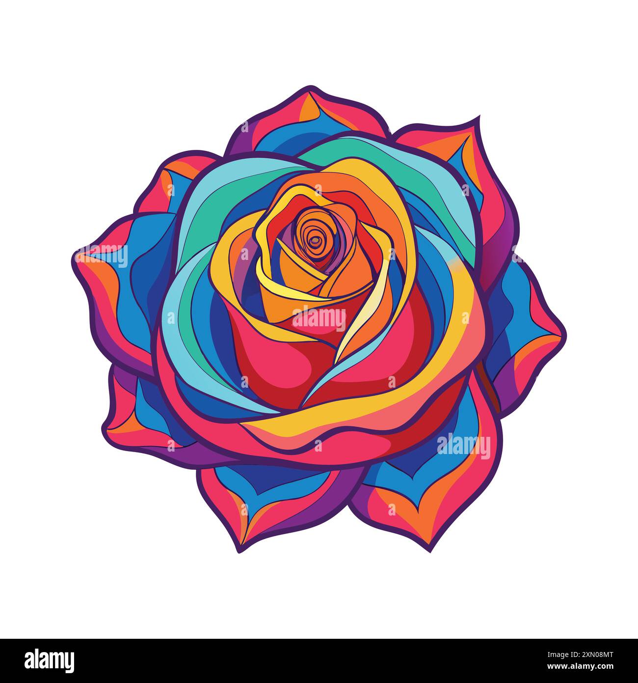 Pink rose flower cut out Stock Vector Images - Alamy