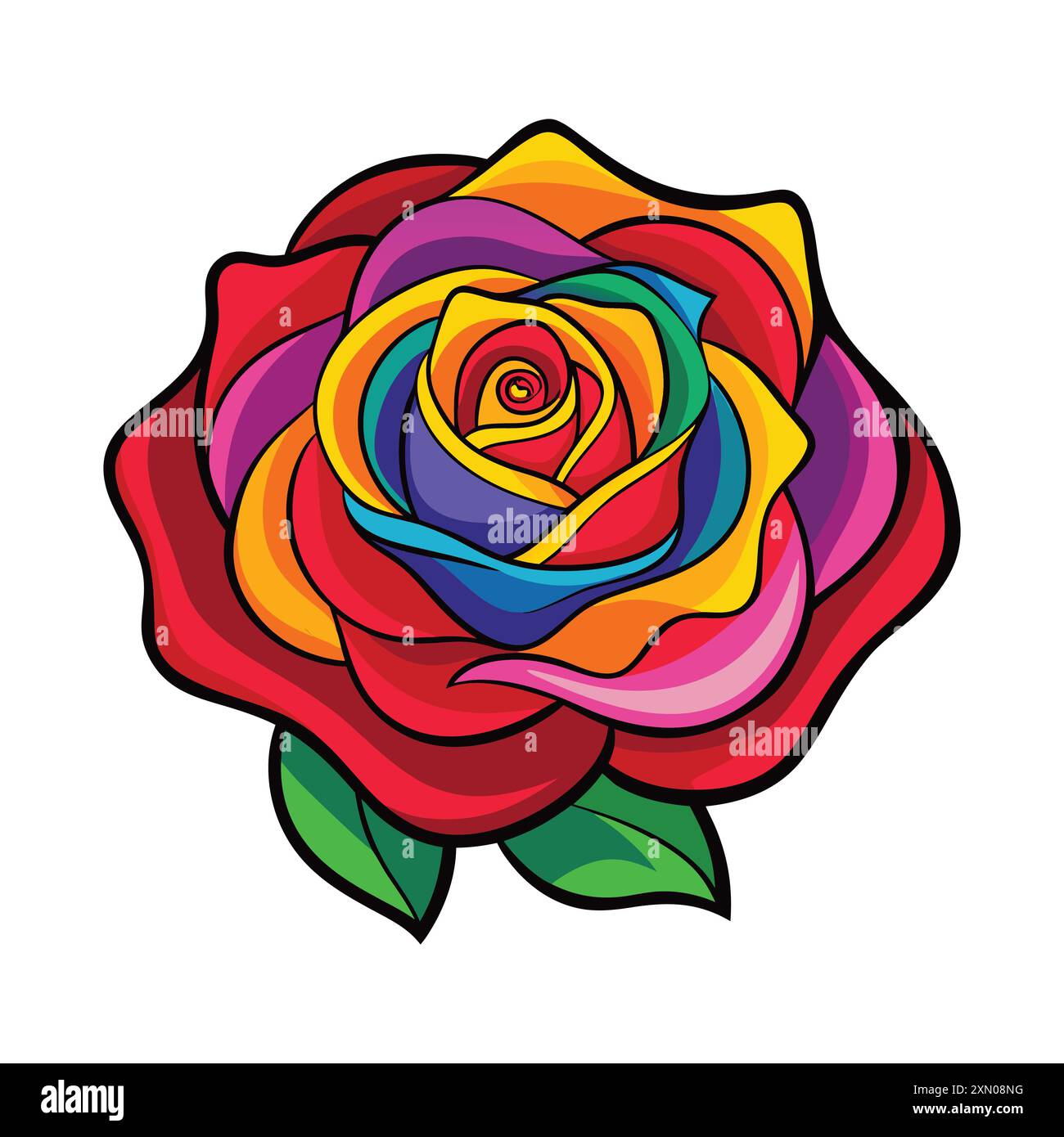 Pink rose flower cut out Stock Vector Images - Alamy