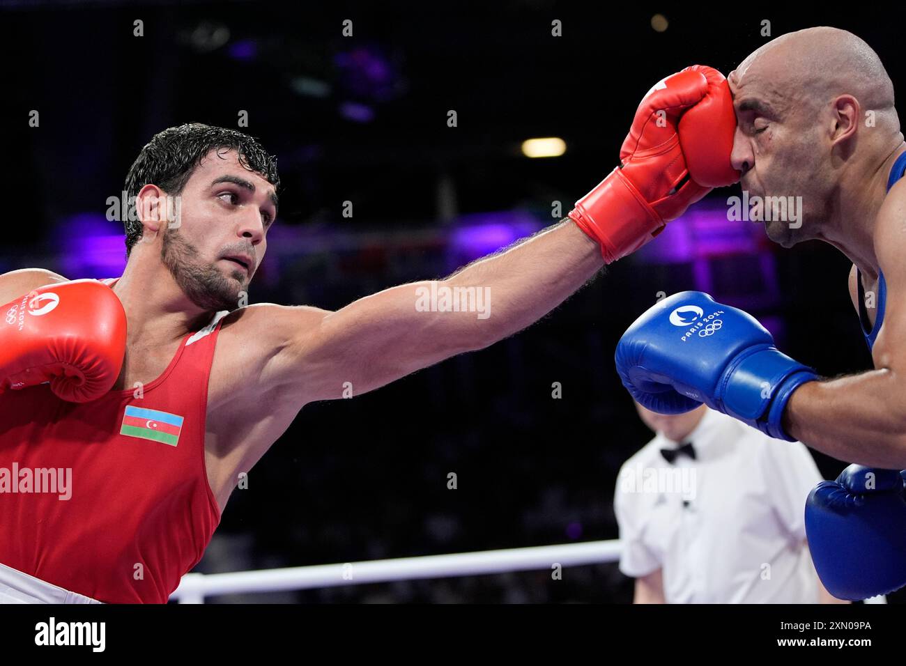 Azerbaijan's Murad Allahverdiyev, left, fights Egypt's Abdelrahman ...