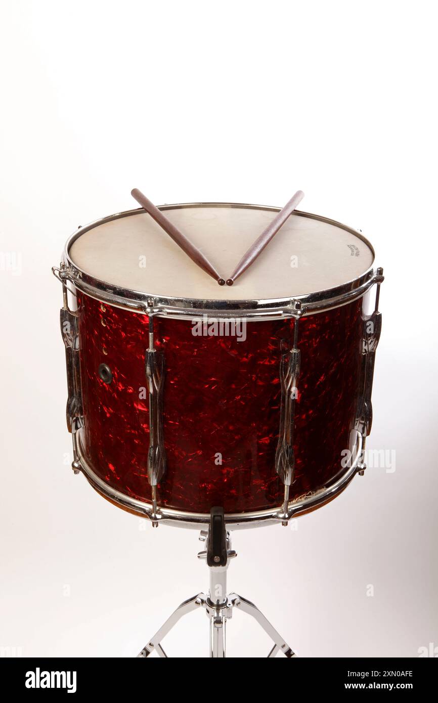 Tenor Drum on a stand. An unpitched marching drum without snares used ...