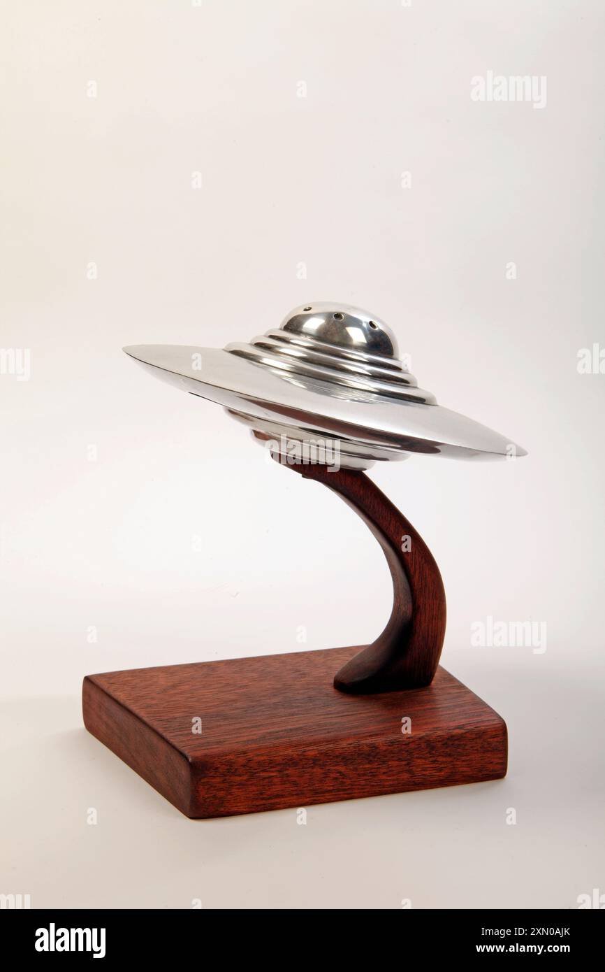 Flying Saucer or Spaceship desk model mounted on a polished mahogany ...