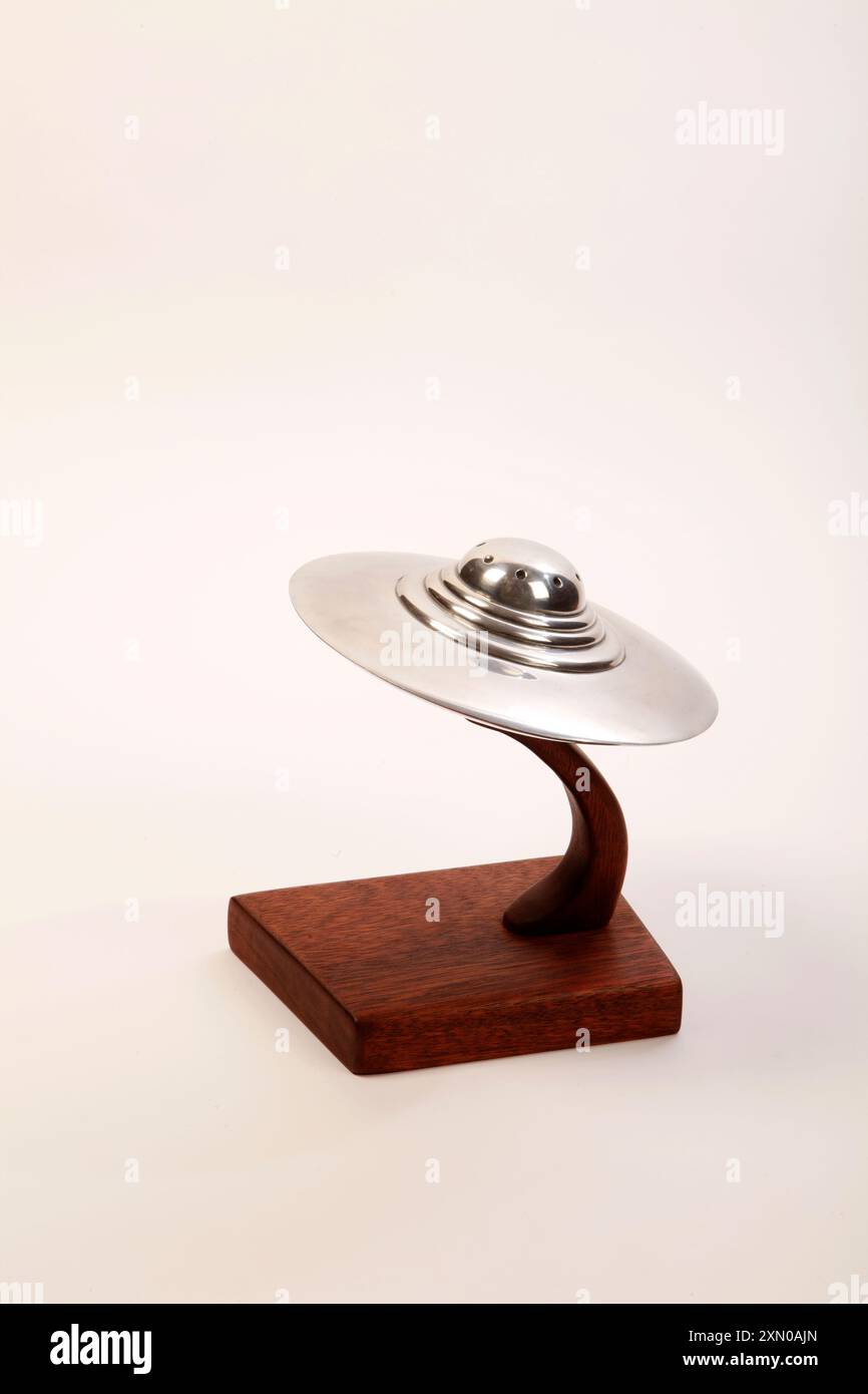 Flying Saucer or Spaceship desk model mounted on a polished mahogany ...