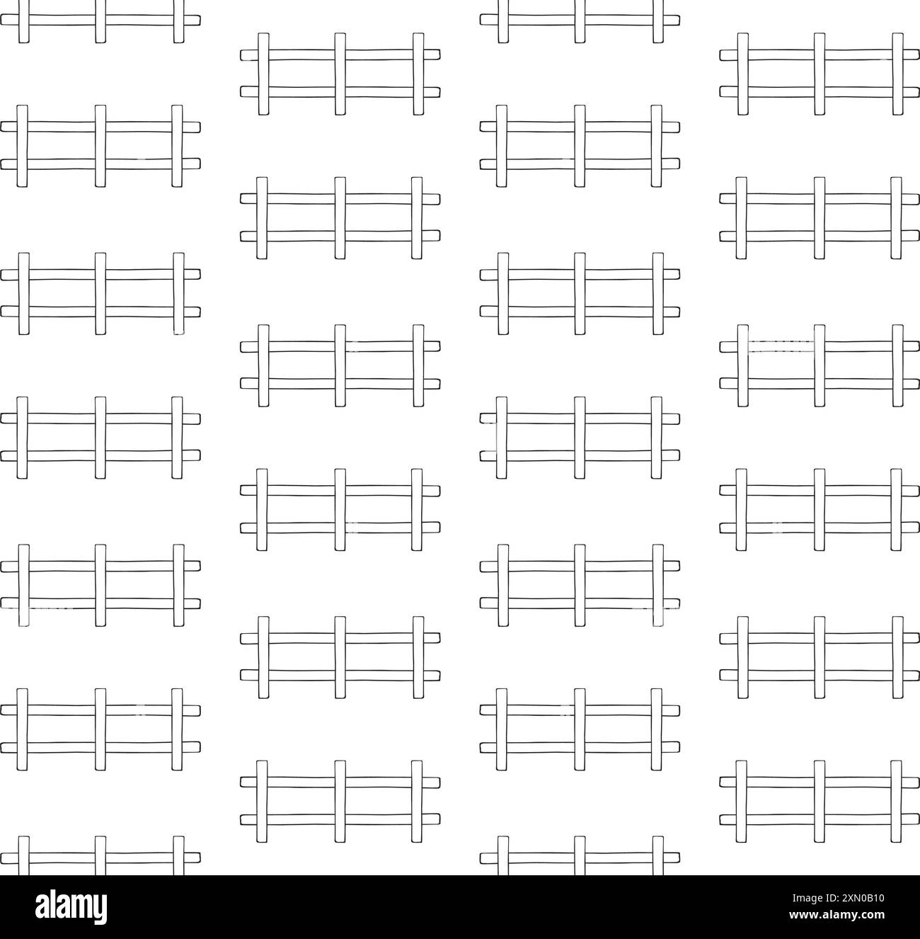 Vector seamless pattern of hand drawn doodle sketch outline fence ...