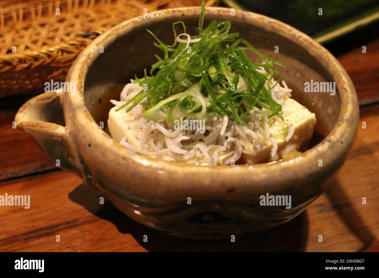 Japanese cuisine : Hiyayakko (chilled tofu) in Kyoto, Japan Stock Photo ...