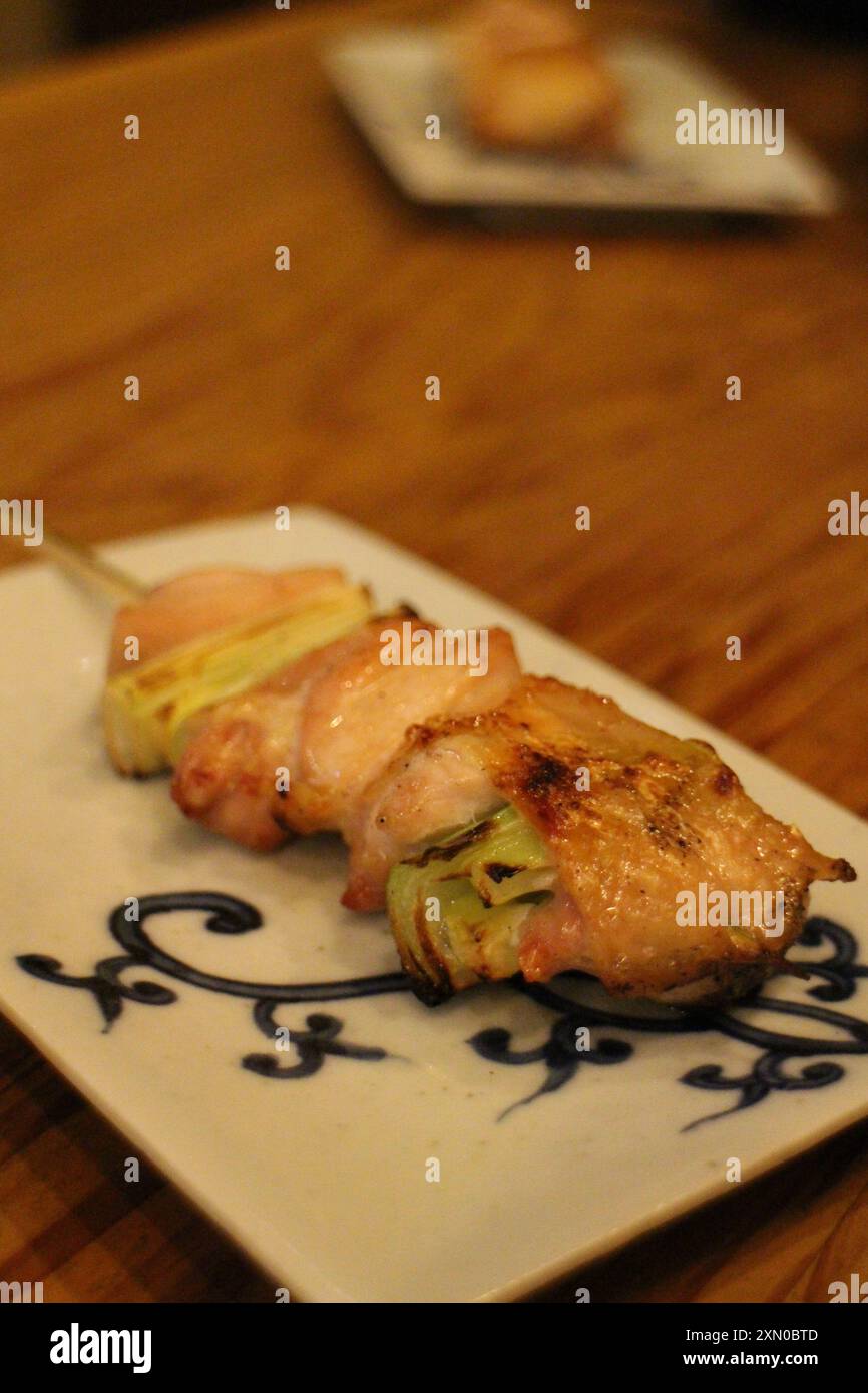 Yakitori : Negima (chicken and spring onion) in Kyoto, Japan Stock ...
