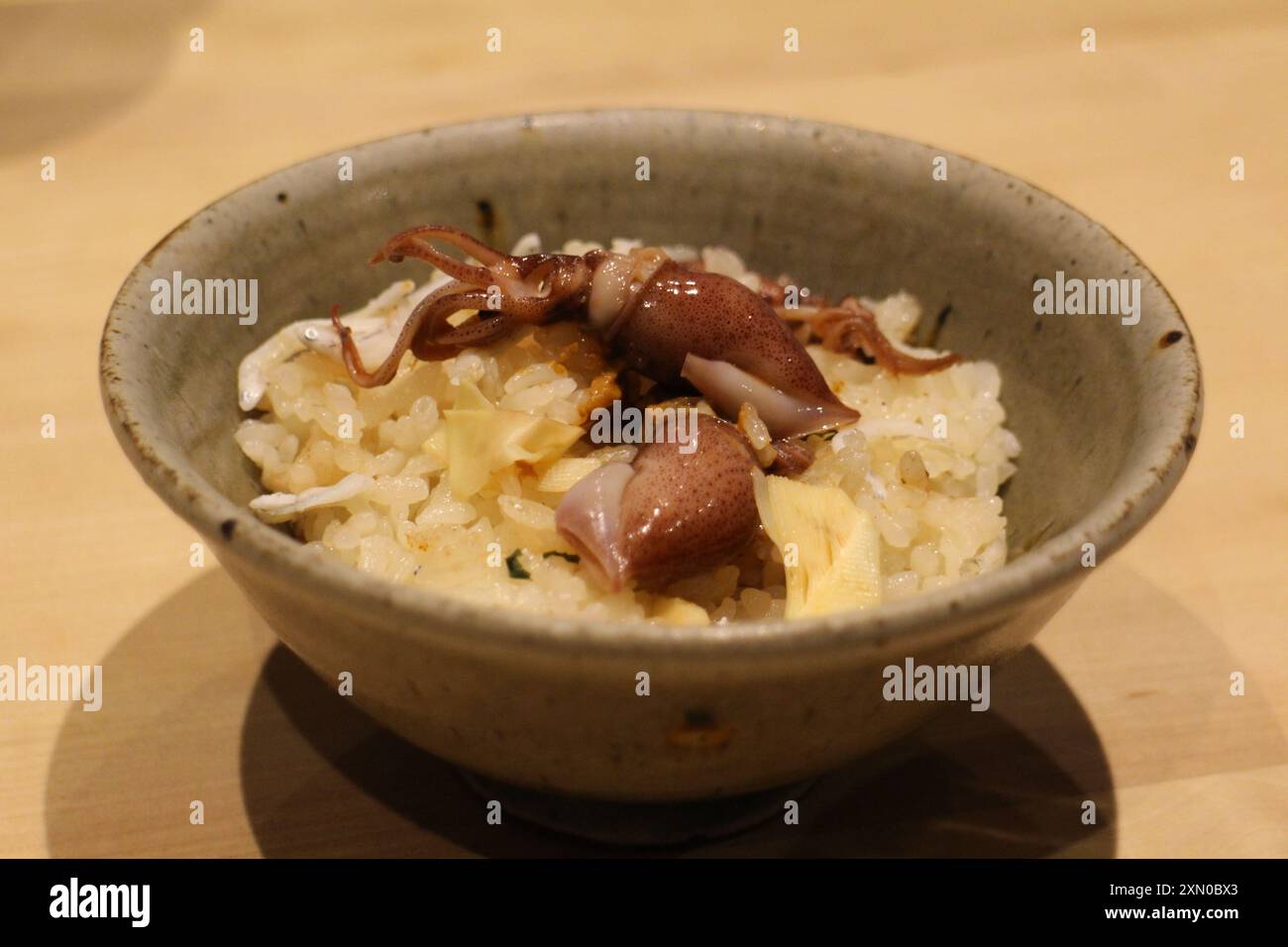 Japanese cuisine : Firefly squid and shirasu (whitebait) takikomi gohan ...